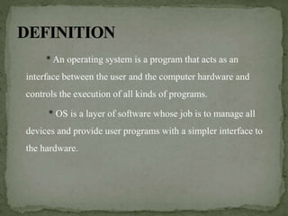 Basic topic on os | PPTX | Operating Systems | Computer Software and ...