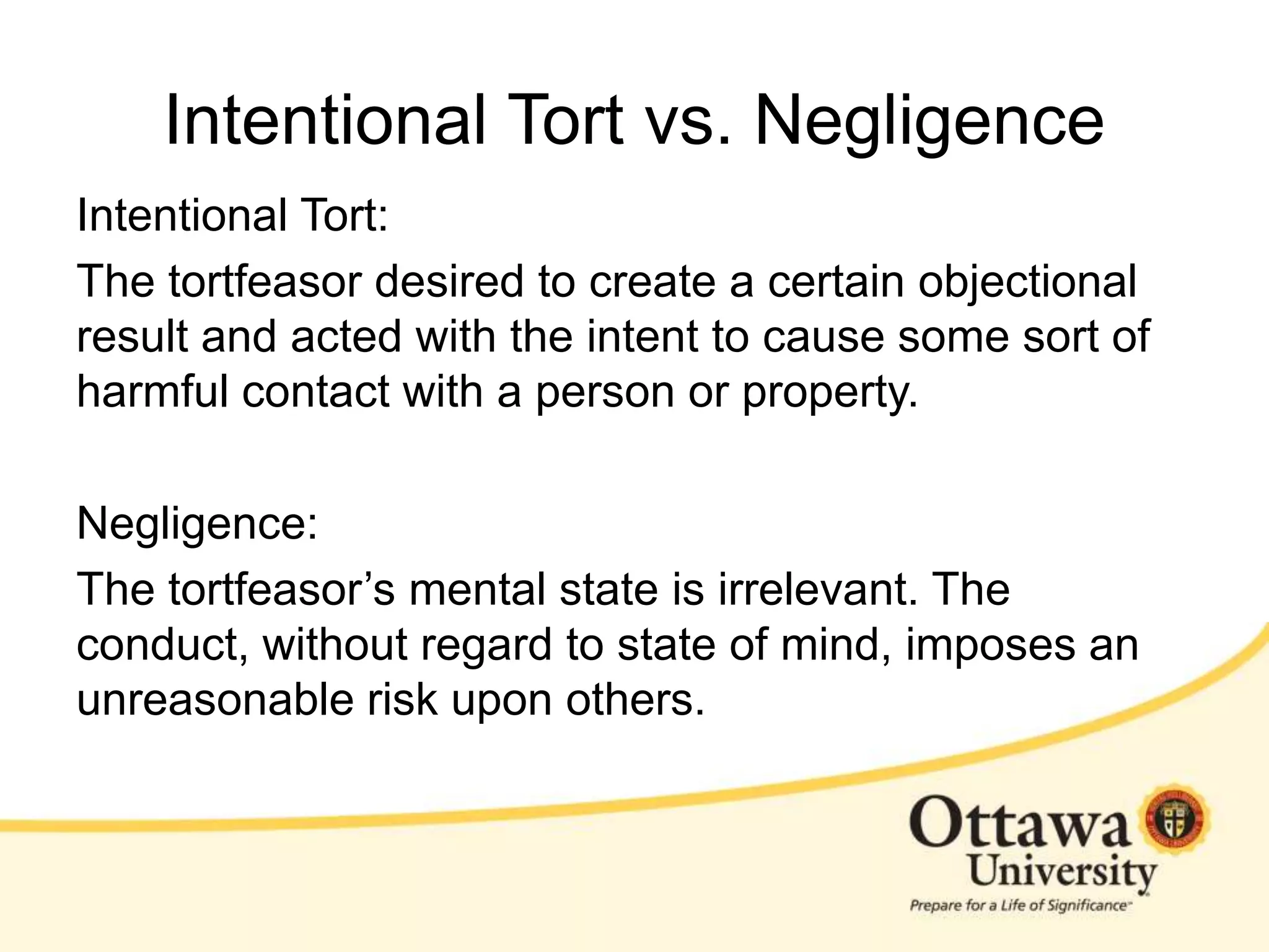 Basic Tort Concepts | PPTX