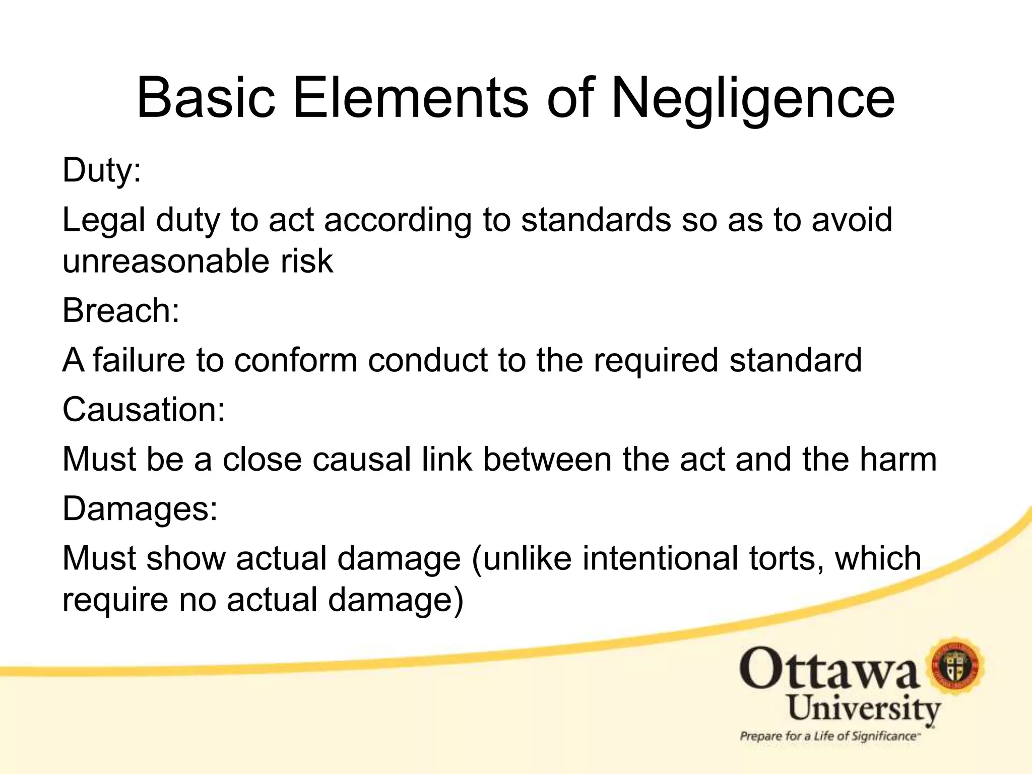 Basic Tort Concepts | PPTX