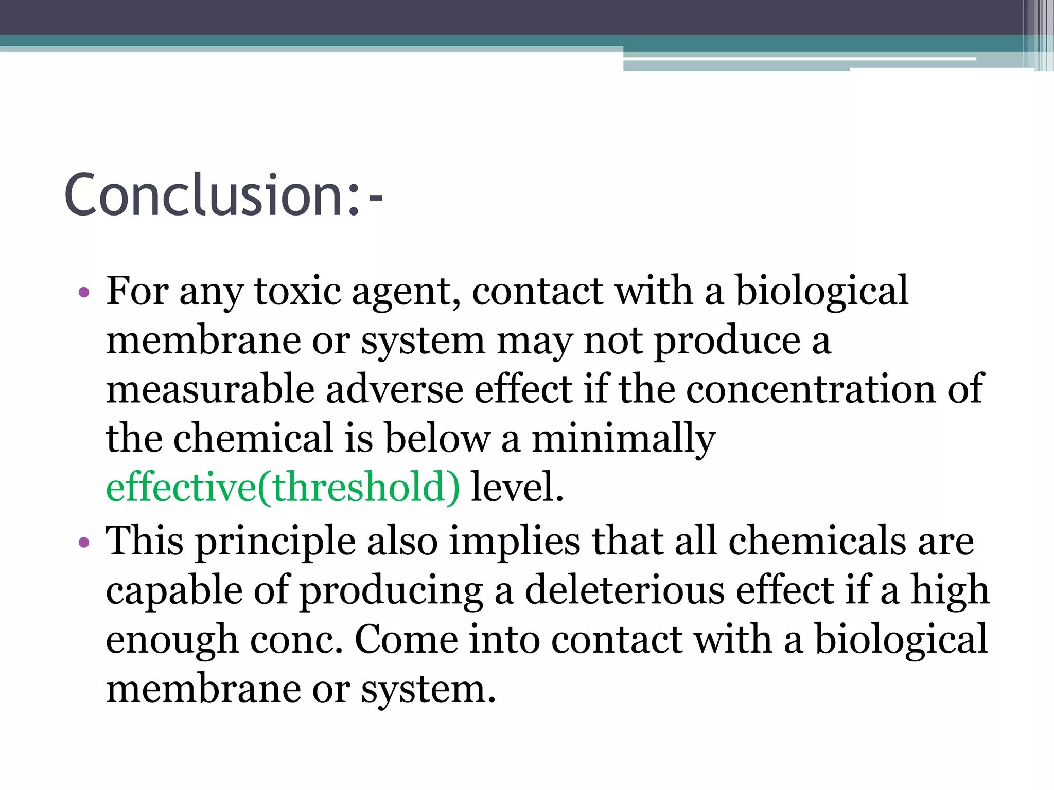 Basic toxicological principles | PPTX