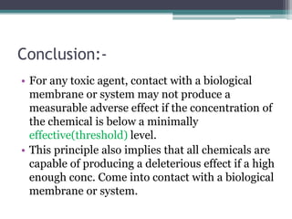 Basic toxicological principles | PPTX