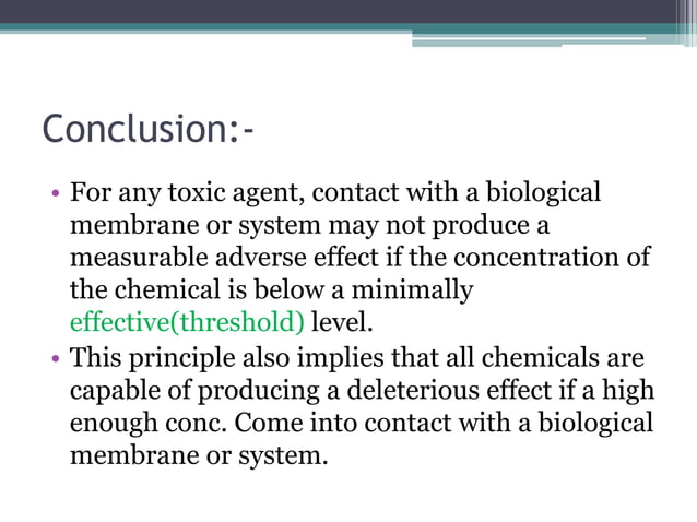Basic toxicological principles | PPT