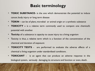 Basic toxicology Introduction,terminology and source | PPTX