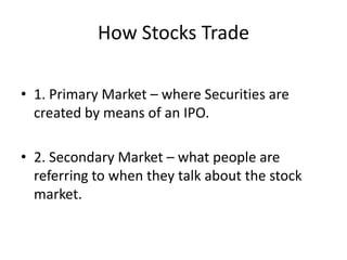 Basic trading of stocks | PPTX