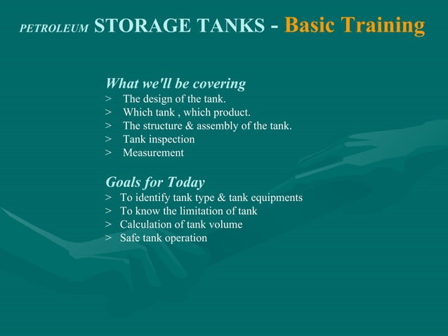 Basic Training Of Storage Tank.pdf | Science