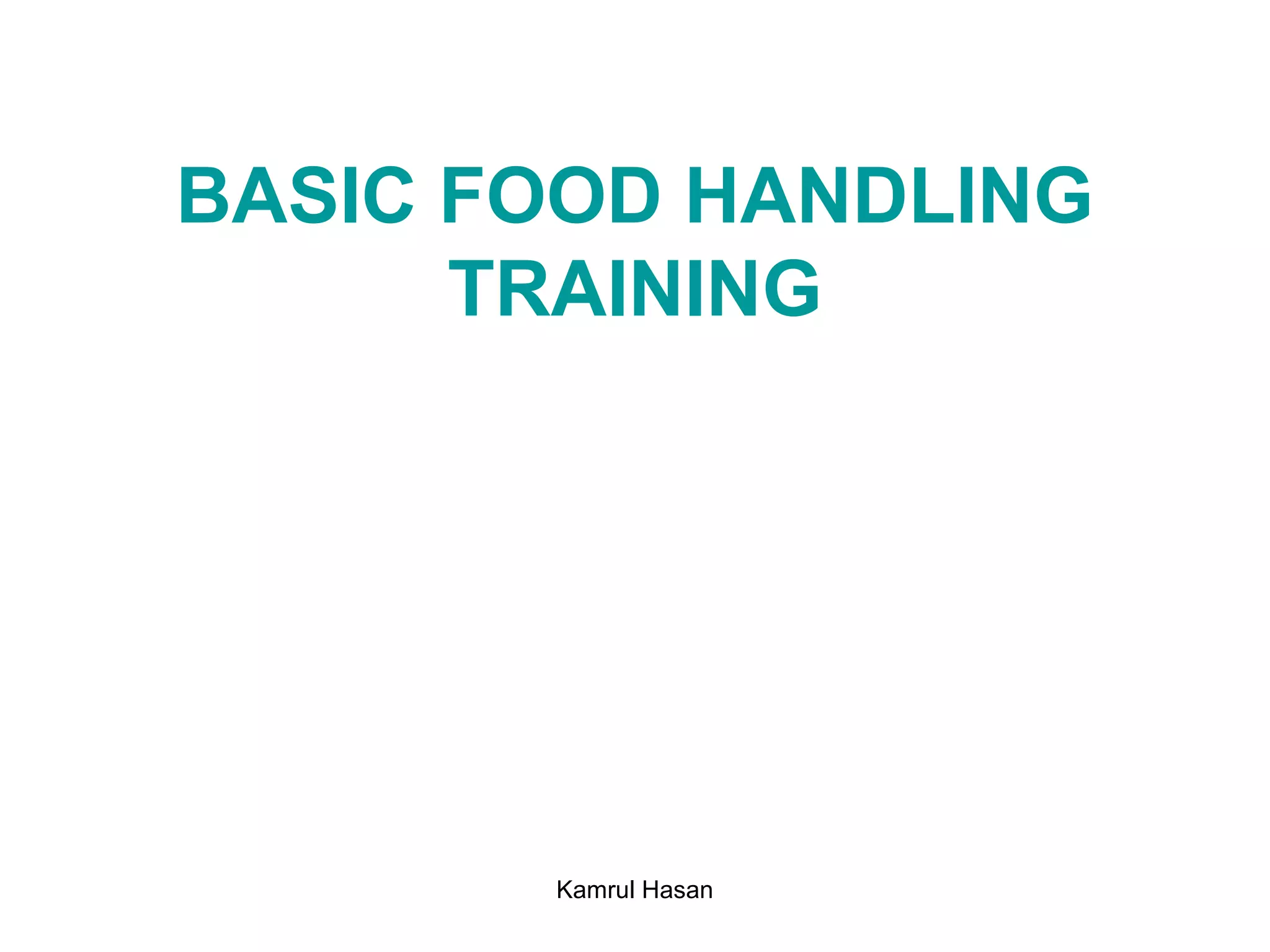 Basic training on food handling | PPT