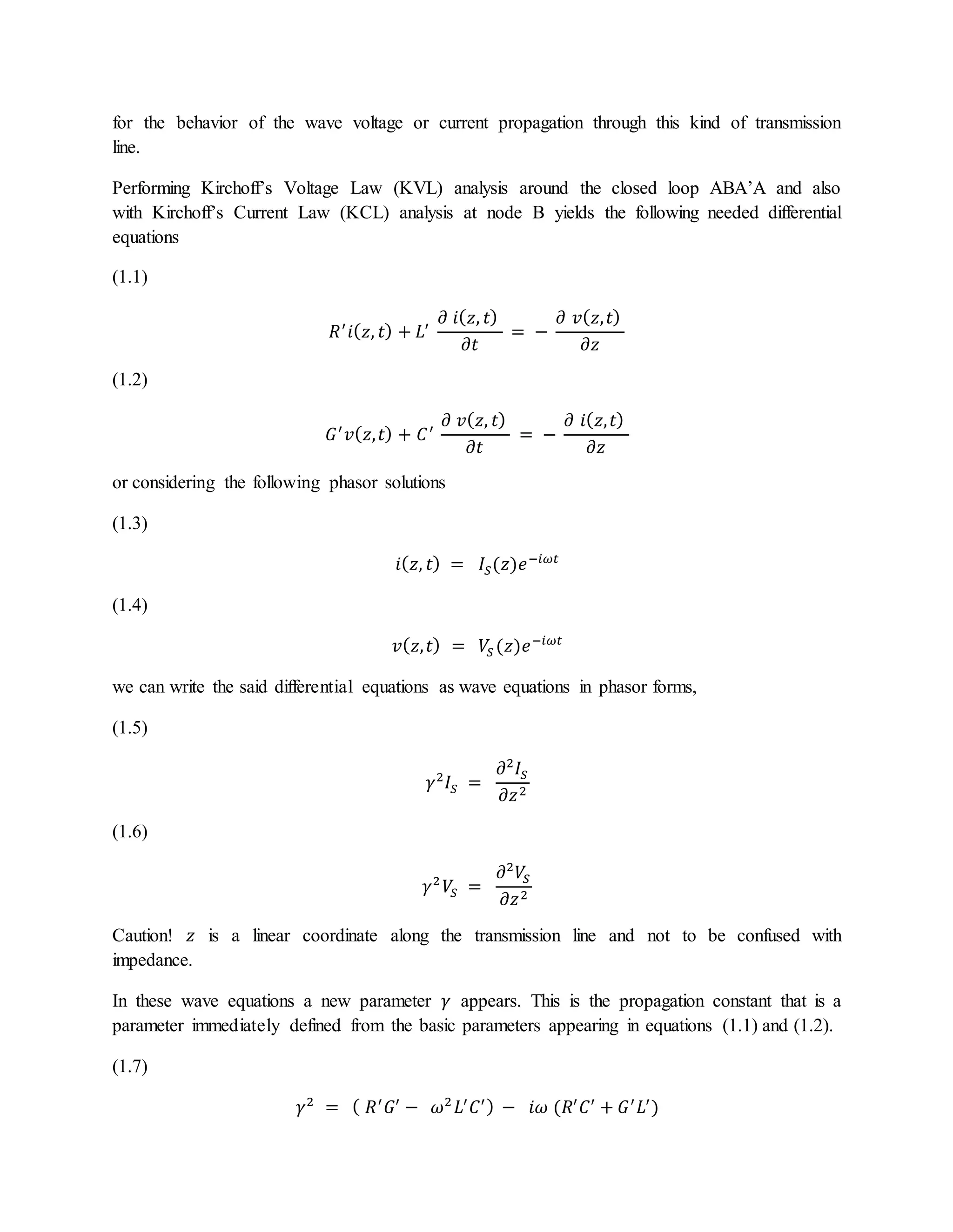 Basic transmission line refresher notes twin lead wire | DOCX