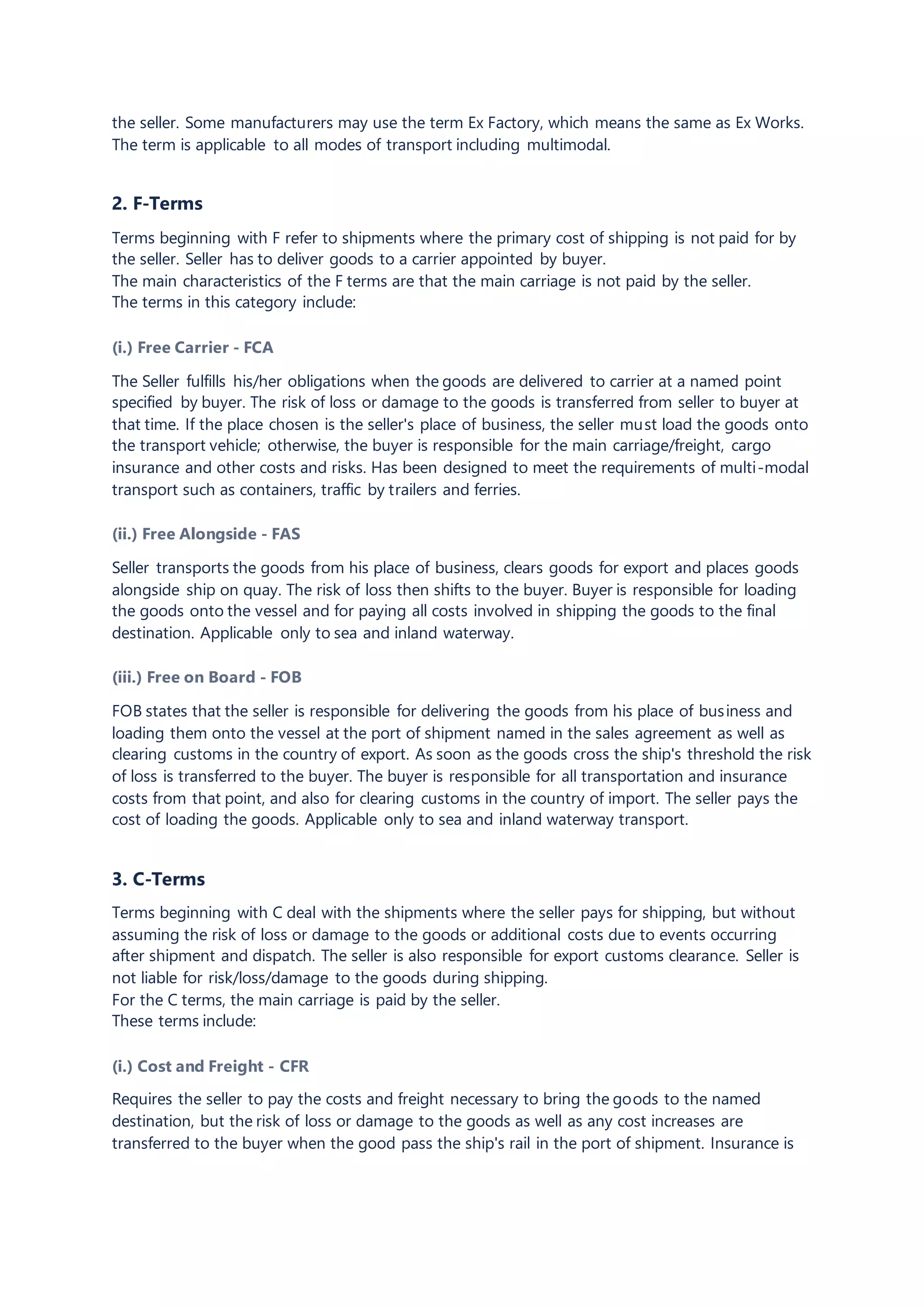 Basic transport contract terms | DOCX