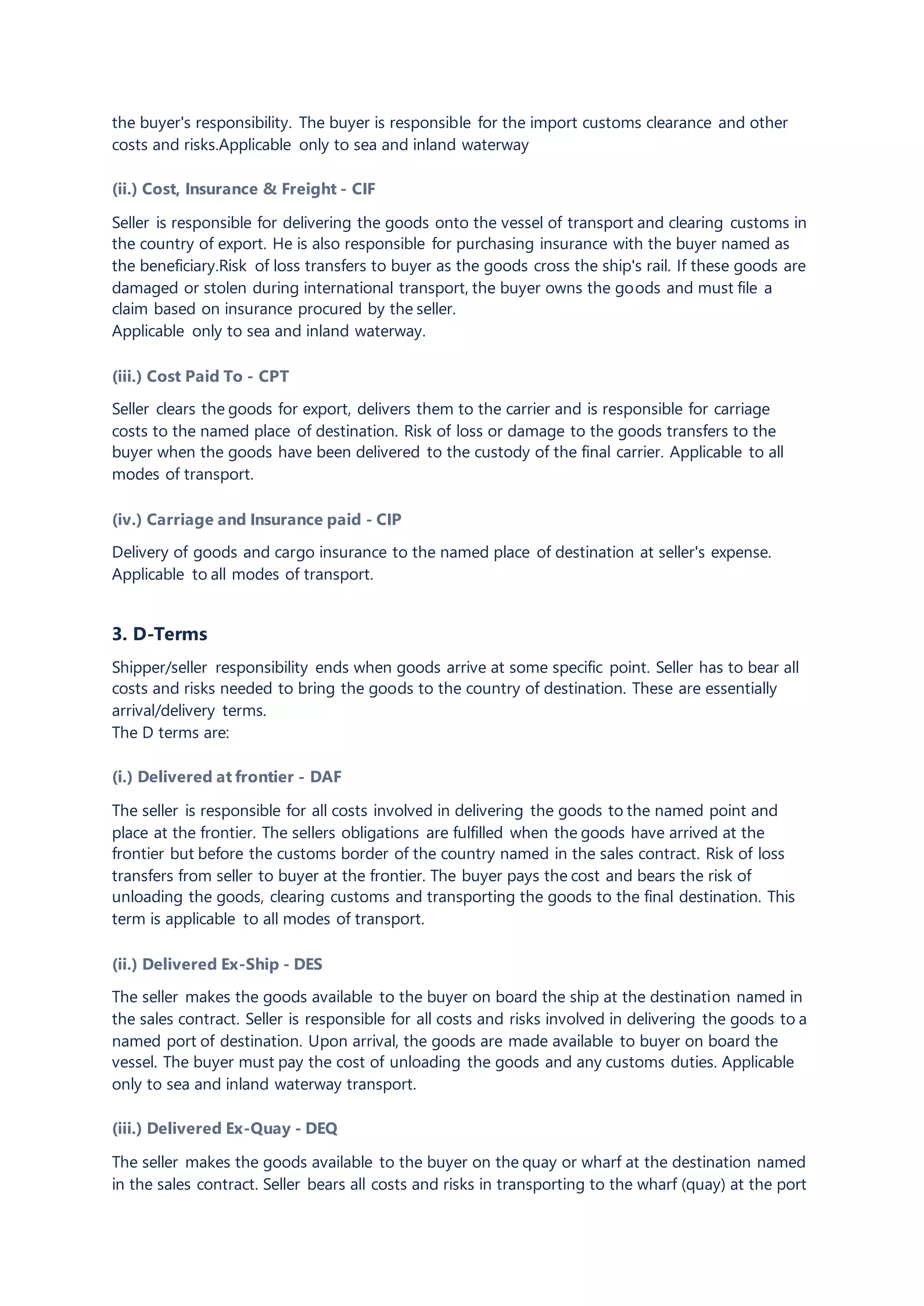 Basic transport contract terms | DOCX