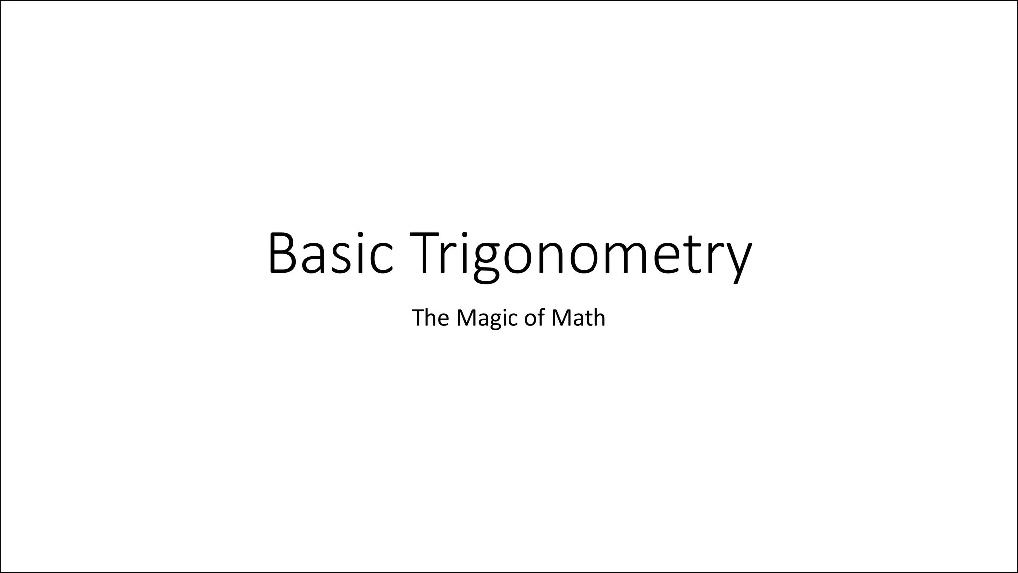 Basic Trigonometry (Lower Sec) | PDF