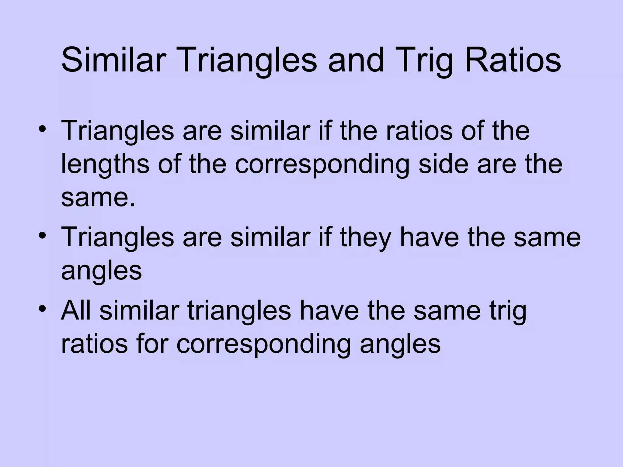 Basic trigonometry ideas | PPT