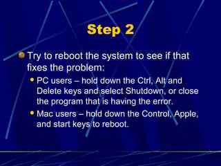 Basic troubleshooting | PPT