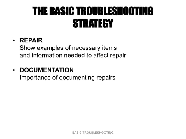 Basic Troubleshooting Pwr Pt | PPTX