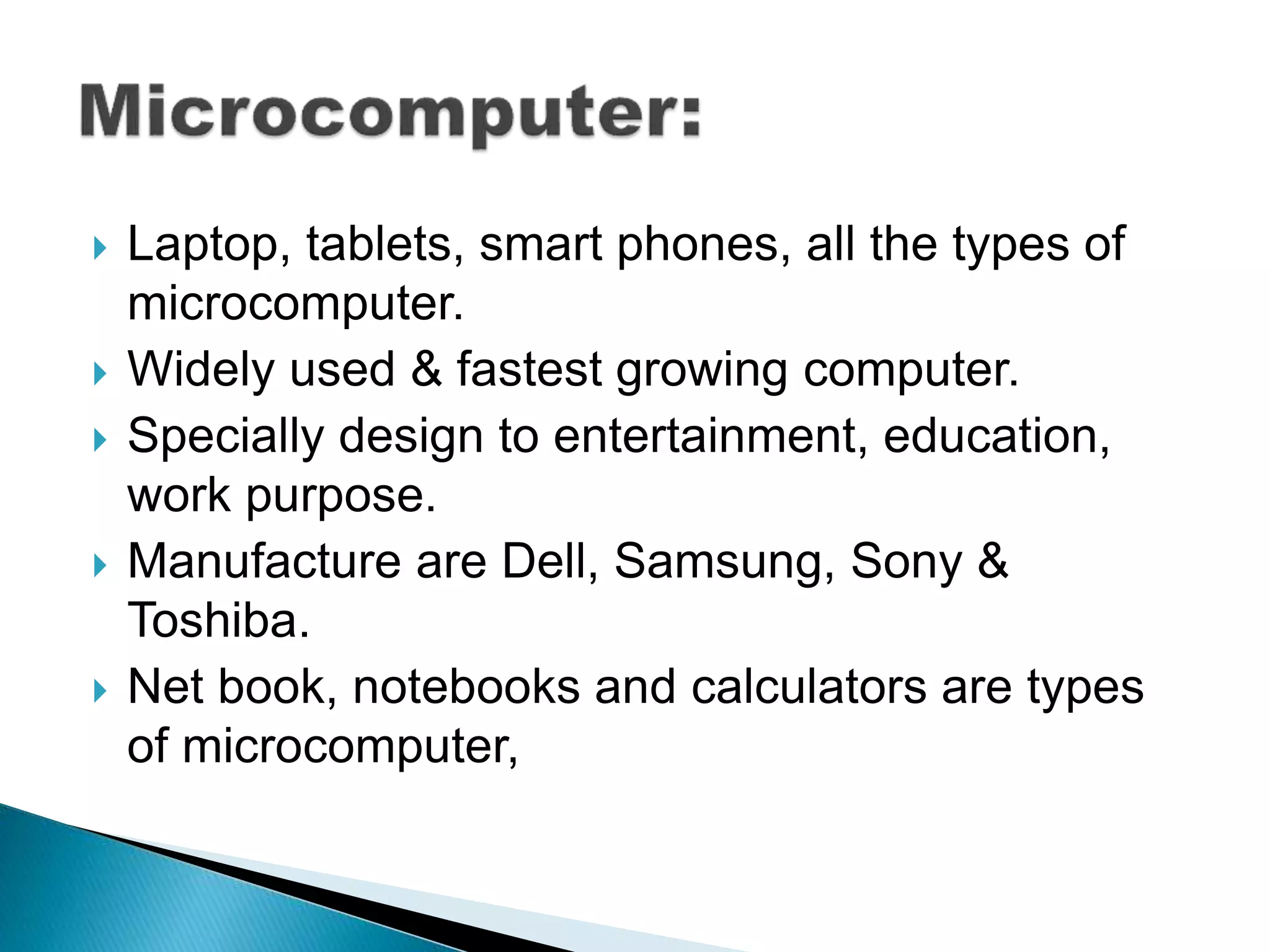 Basic types of computer | PPTX