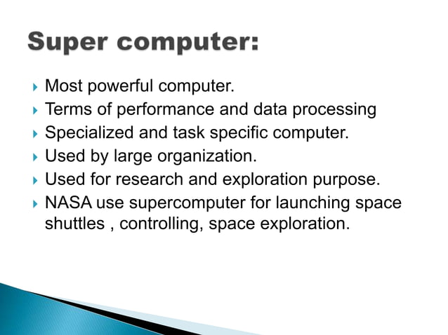 Basic types of computer | PPTX
