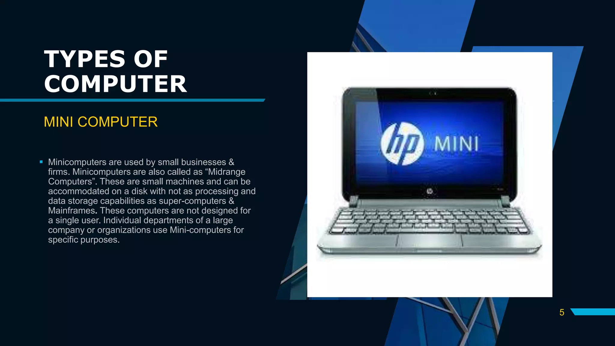 Basic types of computer | PPTX | Computing | Technology & Computing