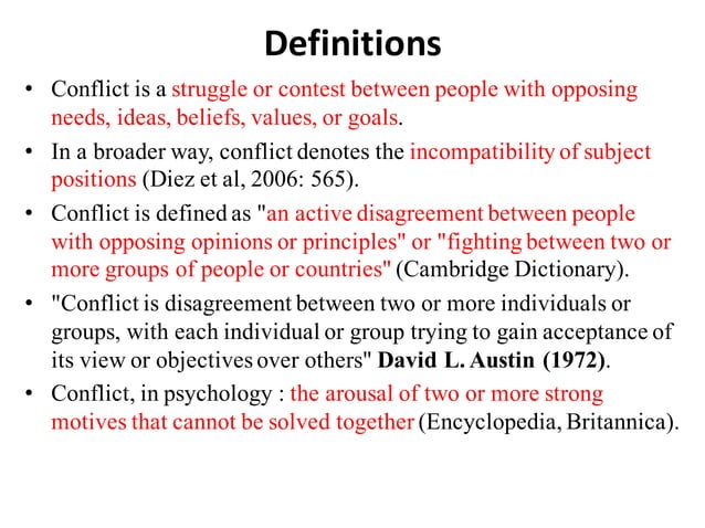 Basic understanding of conflict and conflict management | PPT