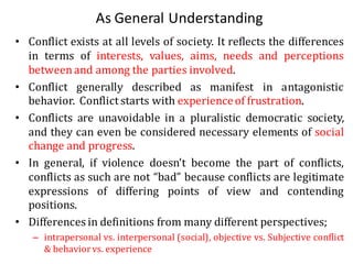 Basic understanding of conflict and conflict management | PDF | War and ...