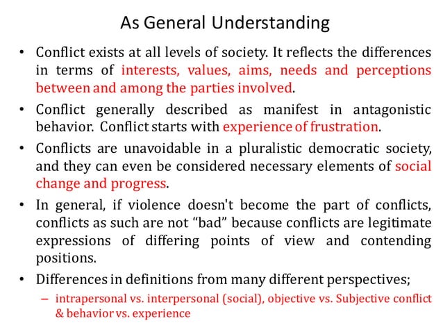 Basic understanding of conflict and conflict management | PPT