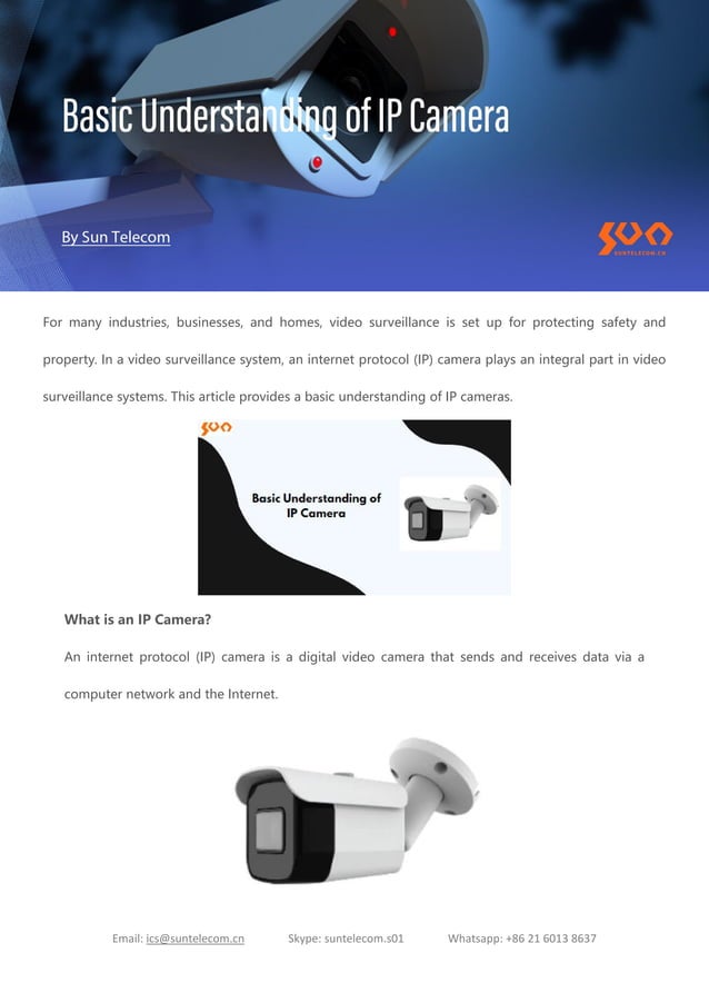 Basic Understanding of IP Camera | PDF