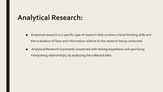 Basic understanding of research | PPTX