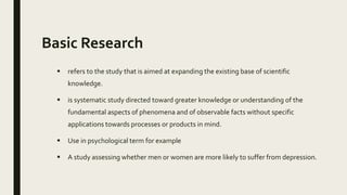 Basic understanding of research | PPTX