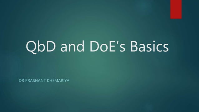 Basic understanding on QbD. | PPT