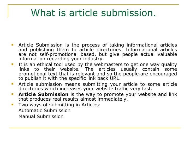 Basic Use And Process Of Article Submission basic-use-and-process-of-article-submission