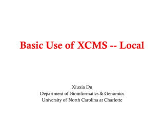 Basic use of xcms | PPT