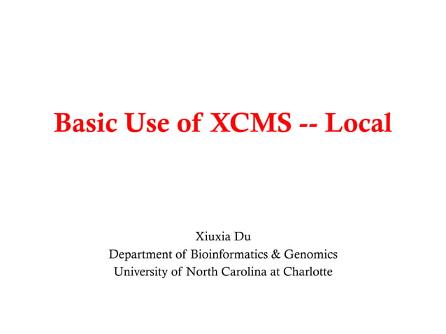Basic use of xcms | PPT