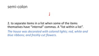 Basic uses of punctuation | PPT