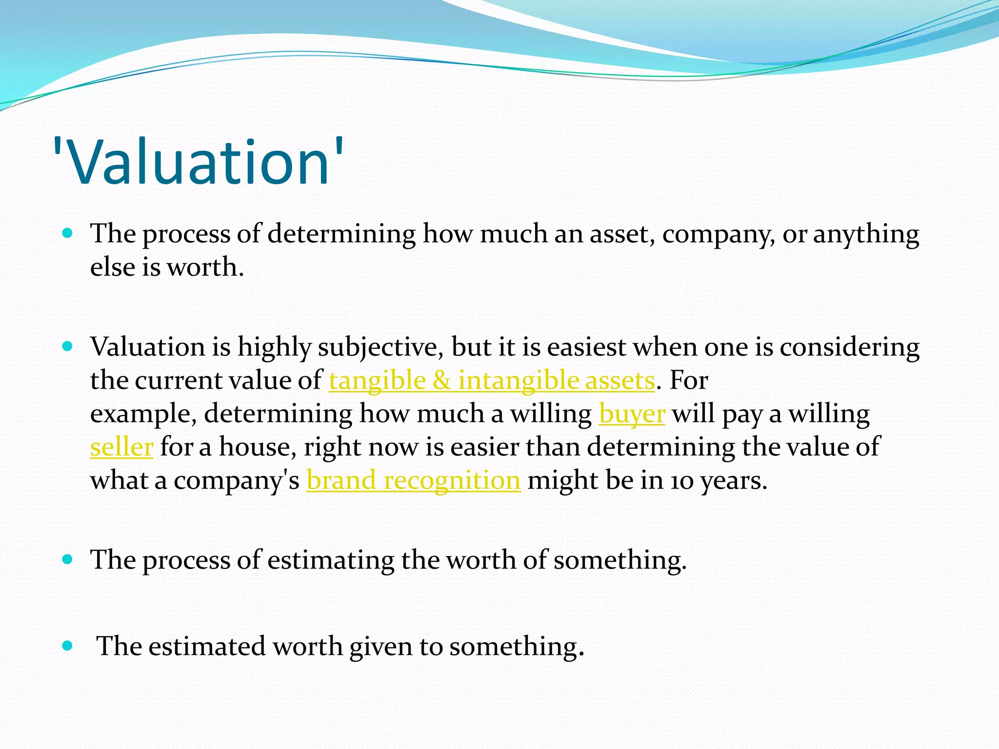 Basic valuation concept final | PPTX