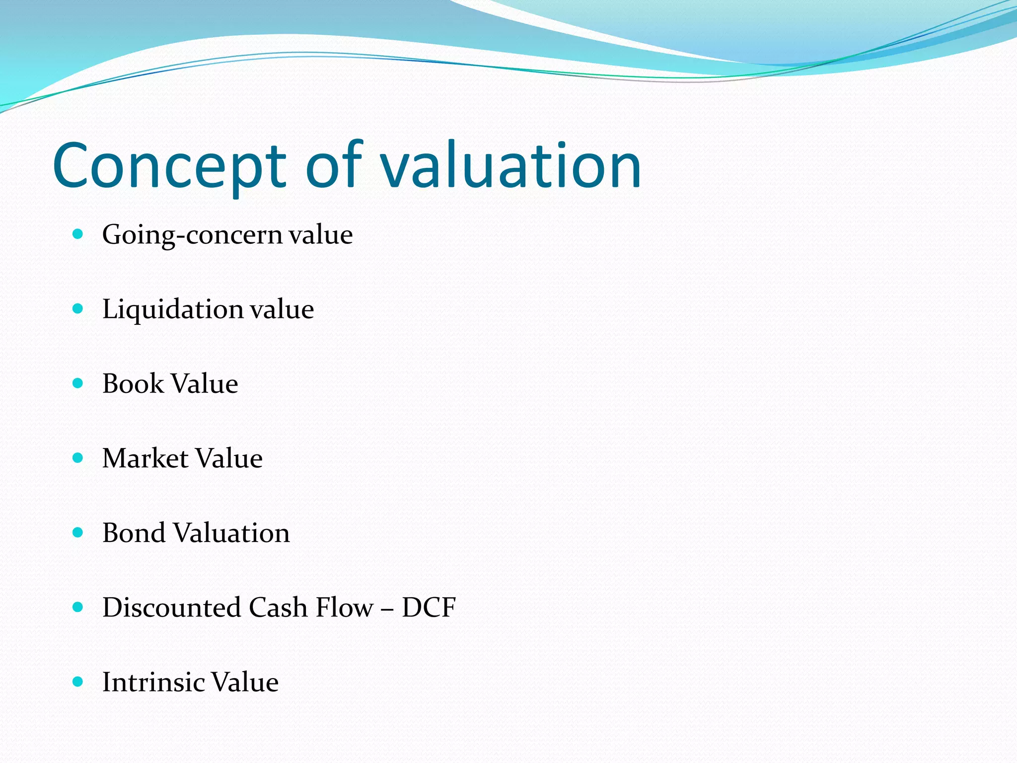 Basic valuation concept final | PPTX