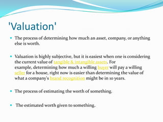 Basic valuation concept final | PPTX