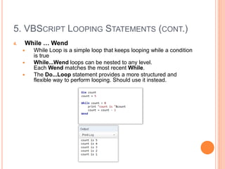 Basic vbscript for qtp | PPT