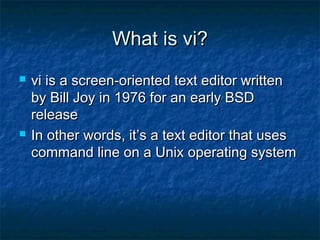Basic vi commands | PPT
