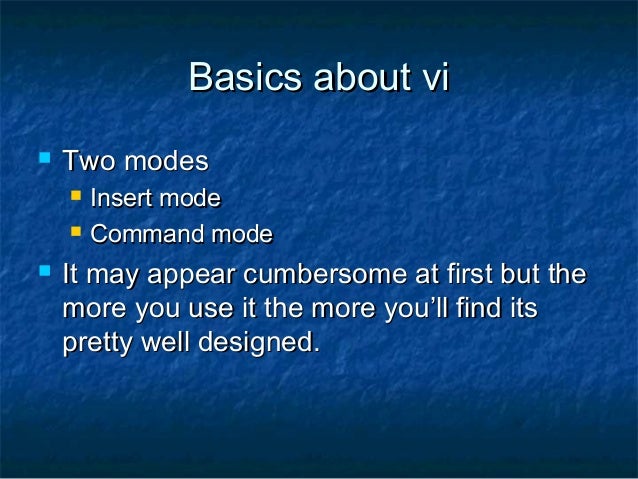 Basic Vi Commands basic-vi-commands