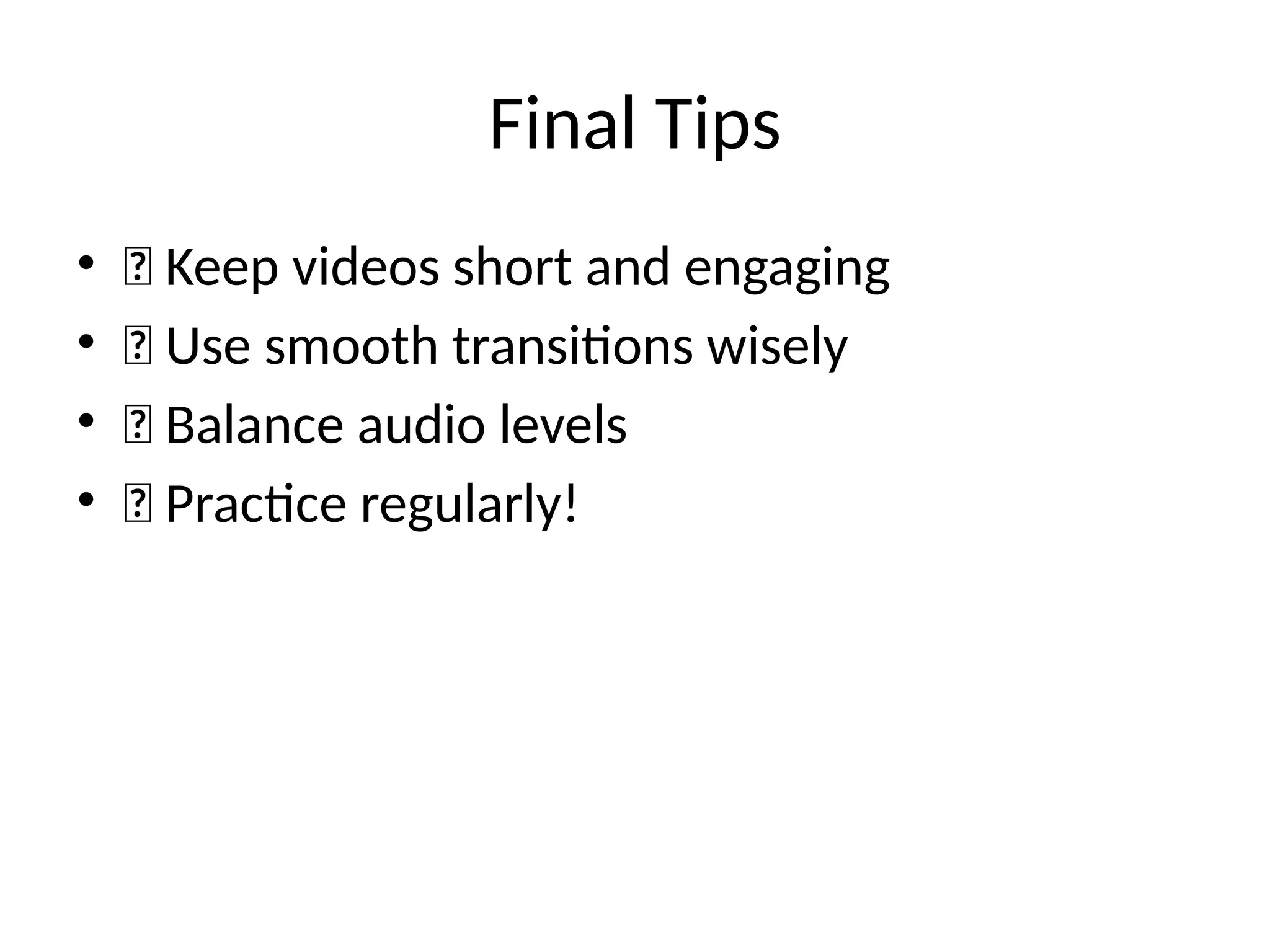 Presentation on basic video editing techniques | PPTX