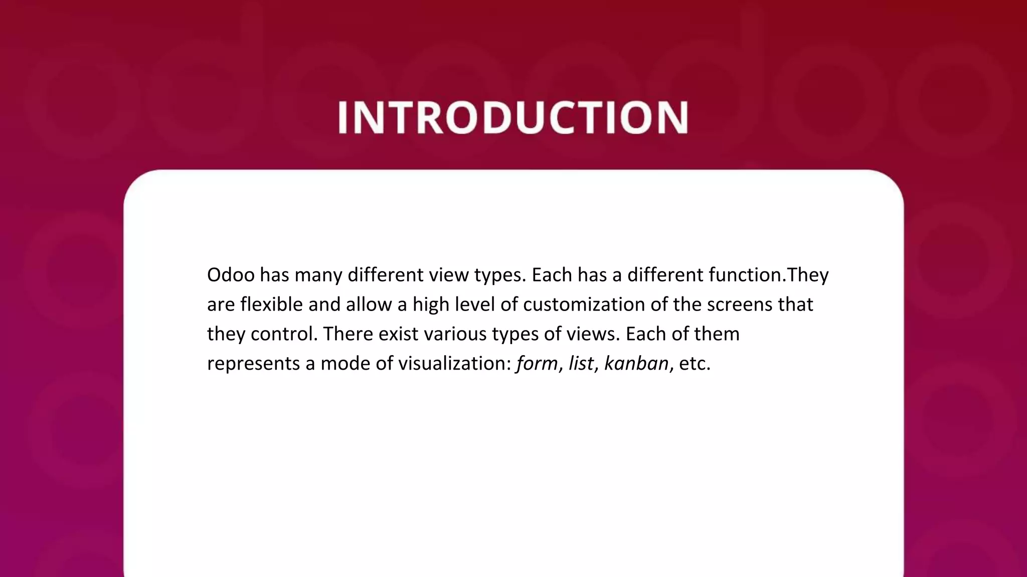 Basic Views in Odoo 16 | PPT