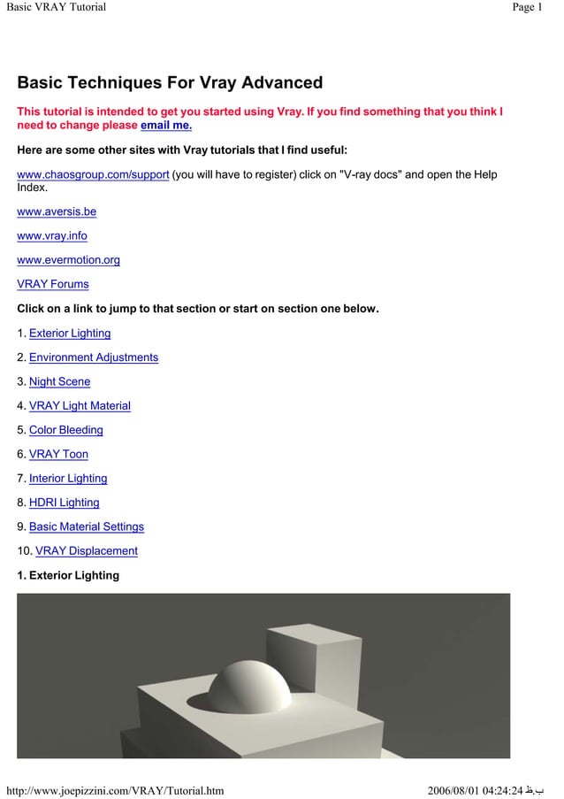 Basic vray tutorial | PDF