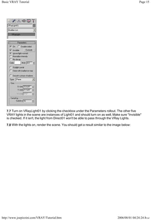 Basic vray tutorial | PDF