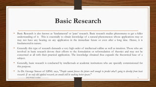 Basic vs Applied Research | PDF