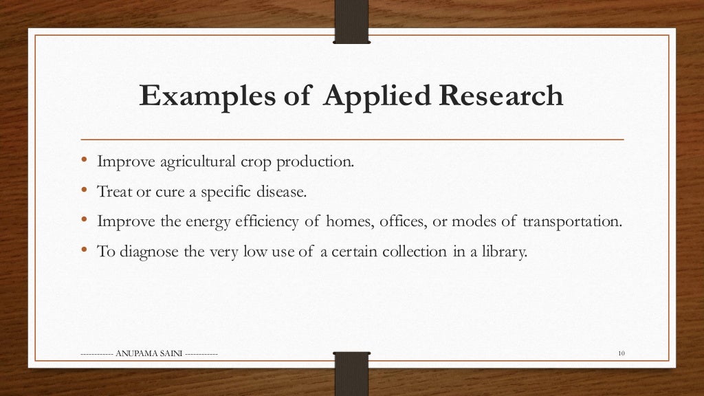 Basic vs Applied Research