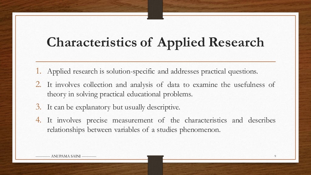 Basic vs Applied Research