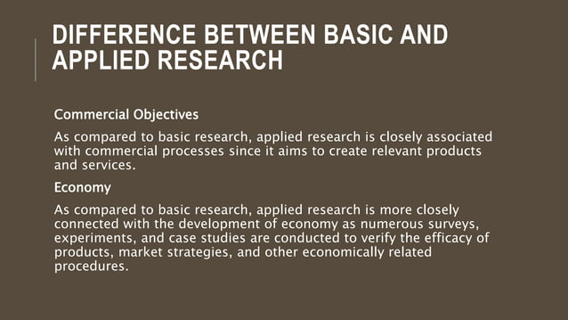 Basic VS Applied research.pptx | Undergraduate Education | College ...