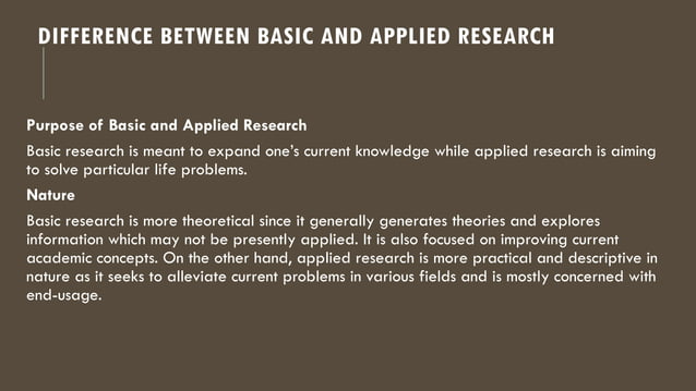 Basic VS Applied research (community medicine) | PPTX