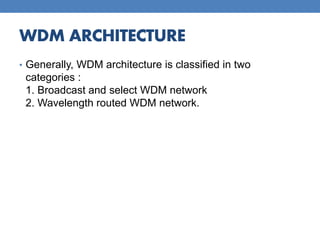 Basic WDM Optical Network | PPTX