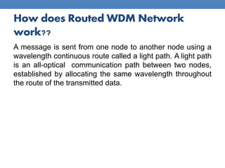 Basic WDM Optical Network | PPTX