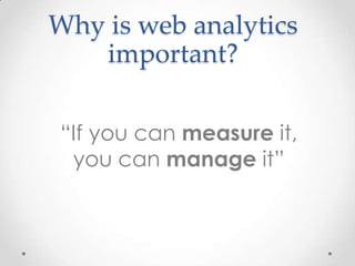 Basic web analytics | PPT