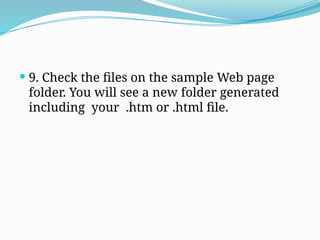 BASIC WEB PAGE CREATION powerpoint presentation | PPTX
